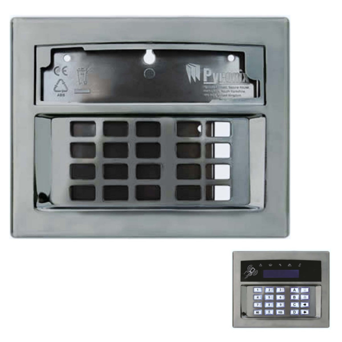 PYRONIX KEYPAD CASE EURO-LCDPZ KEYPAD (BRUSHED CHROME)